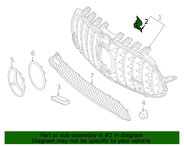 2020-2023 Mercedes-Benz CLA 45 AMG® Upper Grille Bracket 177-885-94-03 ...