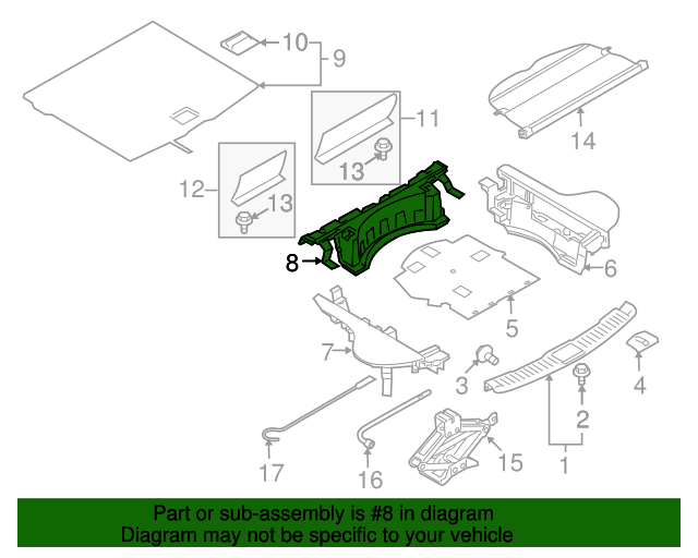 2008-2017 Infiniti Front Panel 84909-1BA0A | INFINITI Parts ...
