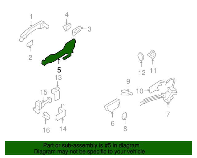 83655-3M000 - Exterior Door Handle Base 2009-2014 Hyundai Genesis ...