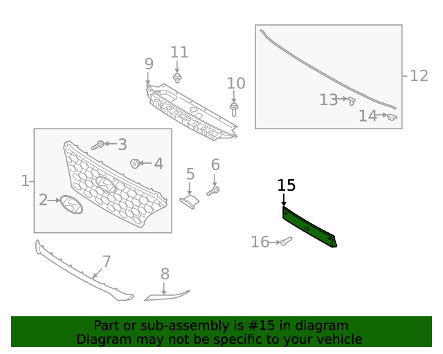 86519-S2500 - License Plate Bracket 2021-2023 Hyundai Santa Fe ...