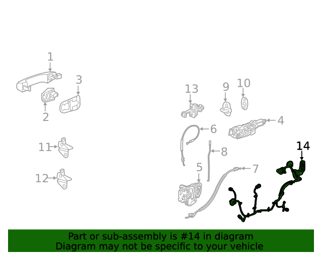 2023 Chevrolet Silverado 1500 Door Wiring Harness 85159107 ...