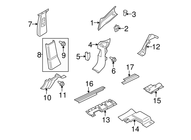 LR019778 - Windshield Pillar Trim - 2010-2012 Land Rover Range Rover ...