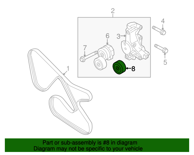 25287-2C000 - Idler Pulley - 2010-2014 Hyundai Genesis Coupe | hyundaiparts