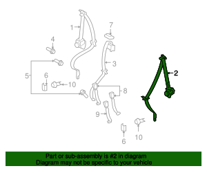 73370-35271-C2 - Belt & Retractor - 2007-2010 Toyota FJ Cruiser ...