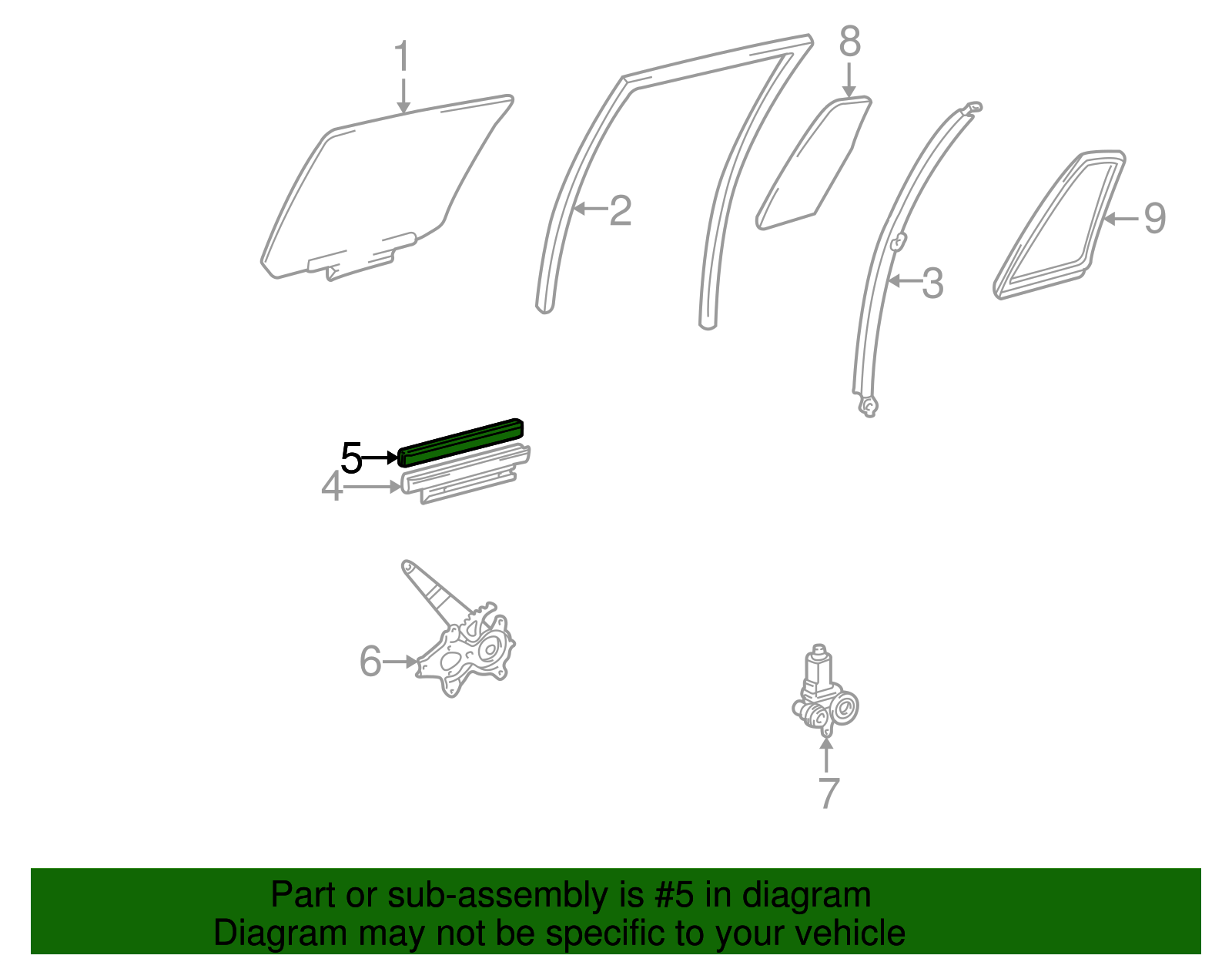 2001-2007 Toyota Highlander Sash Channel Filler 69975-20030 | Retail ...