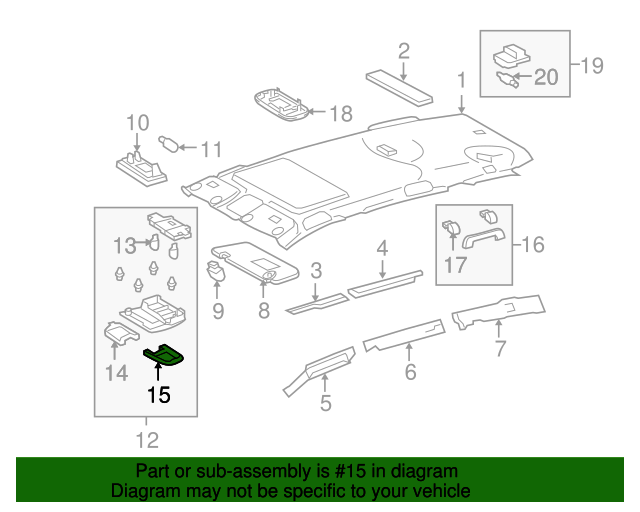 81266-42020 - Map Light Lens - 2006-2018 Toyota | OEM Genuine Toyota Parts