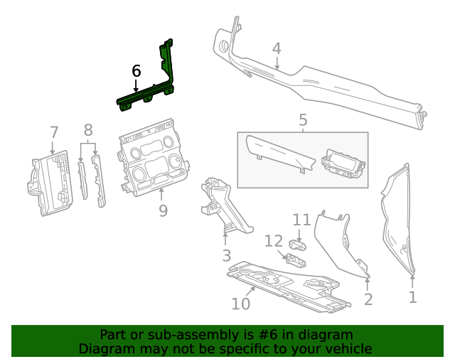 2021-2022 GMC Galvano Silver Instrument Panel Center Trim Plate ...