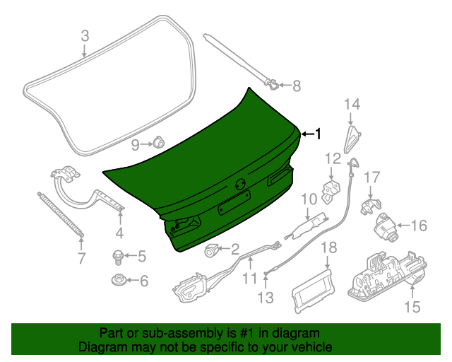Genuine BMW 41-00-7-440-695 | Trunk Lid | FREE Shipping on Most Orders ...