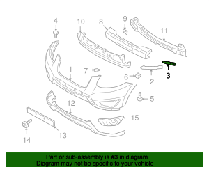 2010-2012 Hyundai Santa Fe Bumper Cover Side Bracket 86515-2B700 | QuirkParts