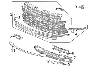 2021-2024 Chevrolet Black Front Lower Grille 84796507 GM ...