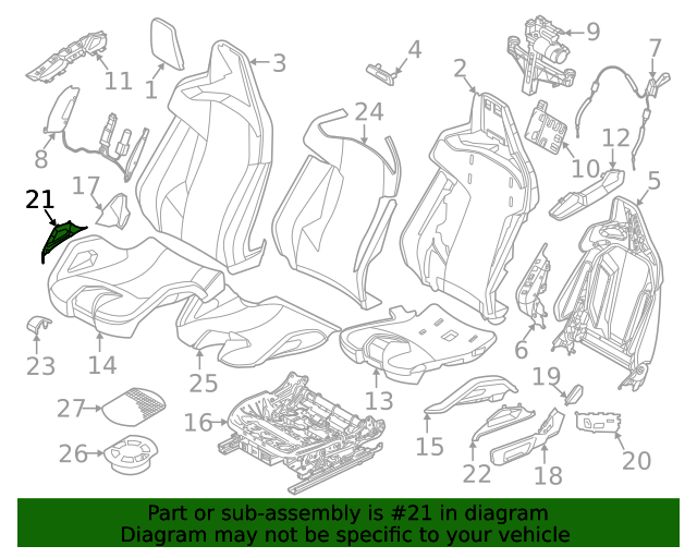 Genuine BMW 52-10-8-745-534 | Seat Switch Trim | FREE Shipping on Most ...