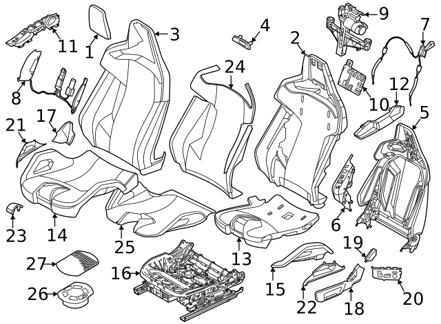 Genuine BMW 52-10-8-745-534 | Seat Switch Trim | FREE Shipping on Most ...