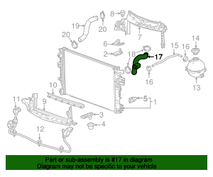 2016-2024 GM Radiator Inlet Hose 85135096 | Auto Parts Express