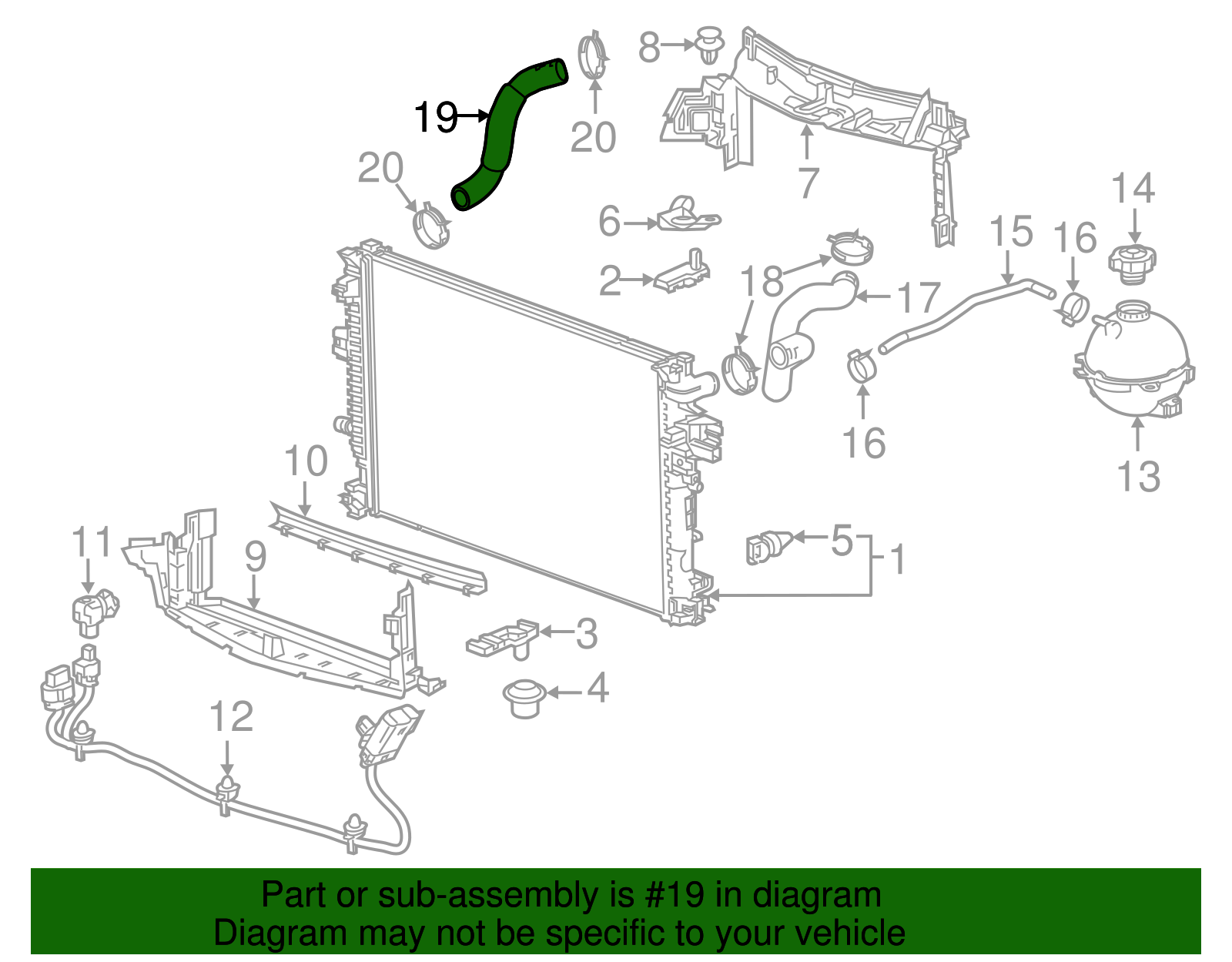 85135098 - Lower Hose 2016-2025 Chevrolet | Londoff Discount Parts