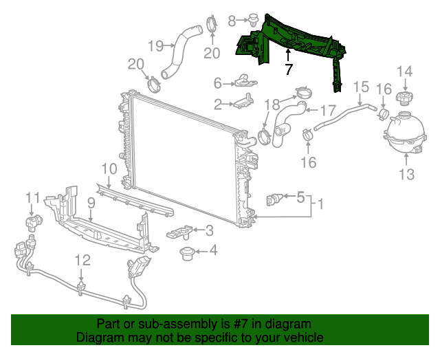 2019-2024 Chevrolet Malibu Radiator Air Upper Deflector 84075638 GM ...