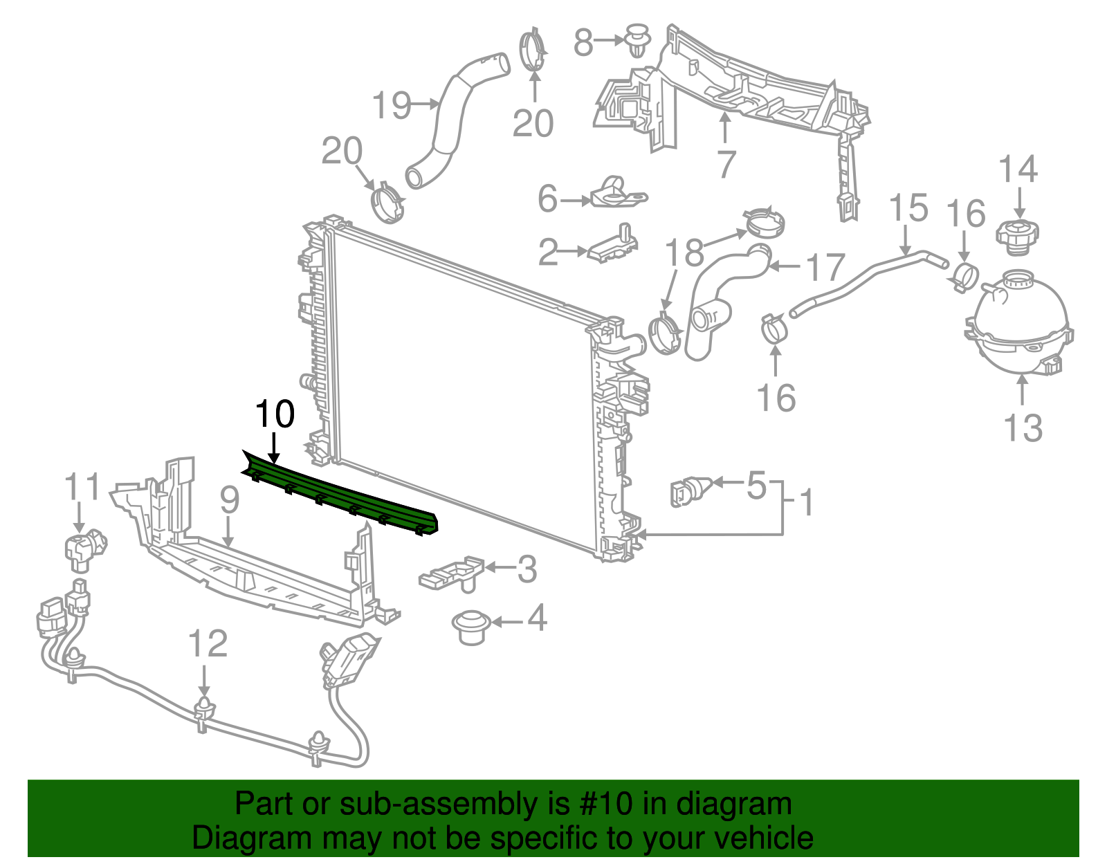 2016-2024 GM Radiator Air Seal 23223151 GM | GMPartsDirect.com