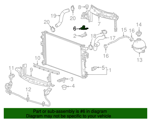 2016-2024 GM Driver Side Radiator Upper Bracket 84258382 GM ...