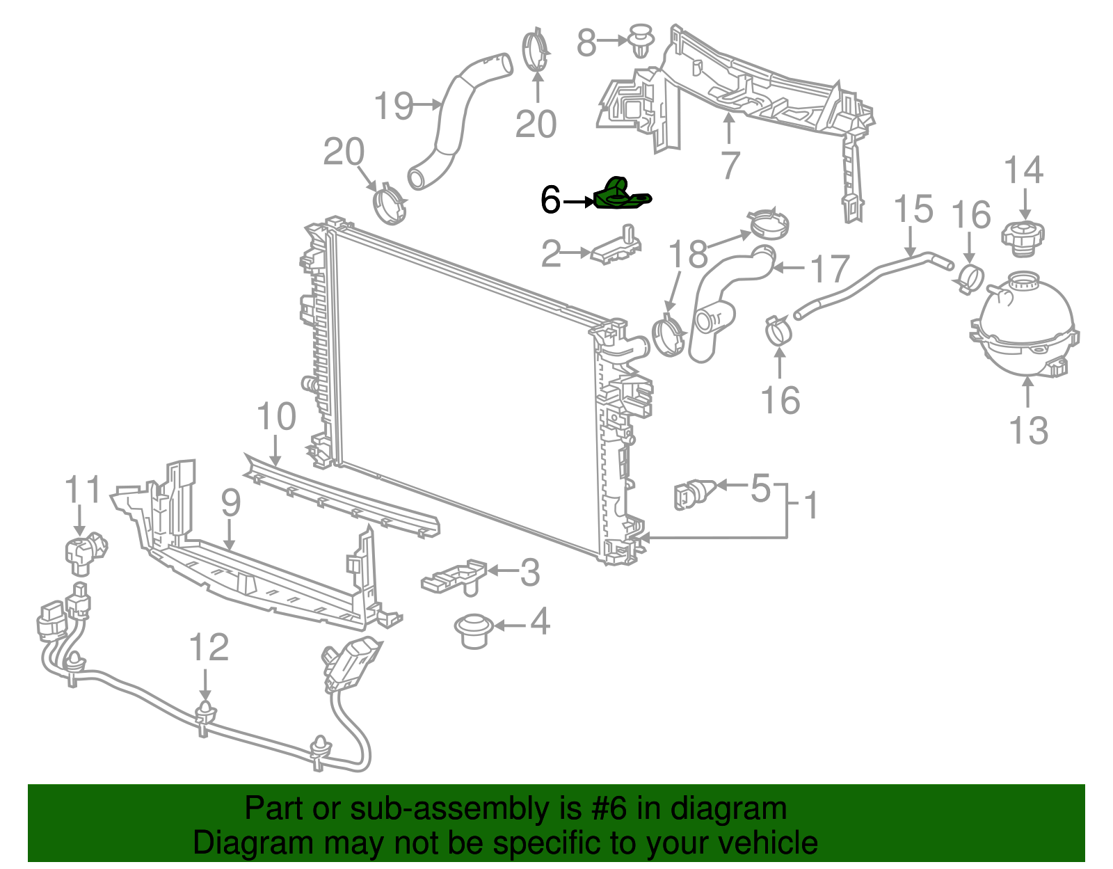 2016-2025 GM Passenger Side Radiator Upper Bracket 84258381 GM ...