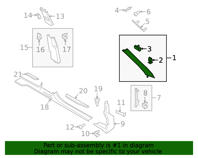 9Y0-867-233-F-OC9 - Body A-Pillar Trim Panel 2019-2023 Porsche Cayenne ...