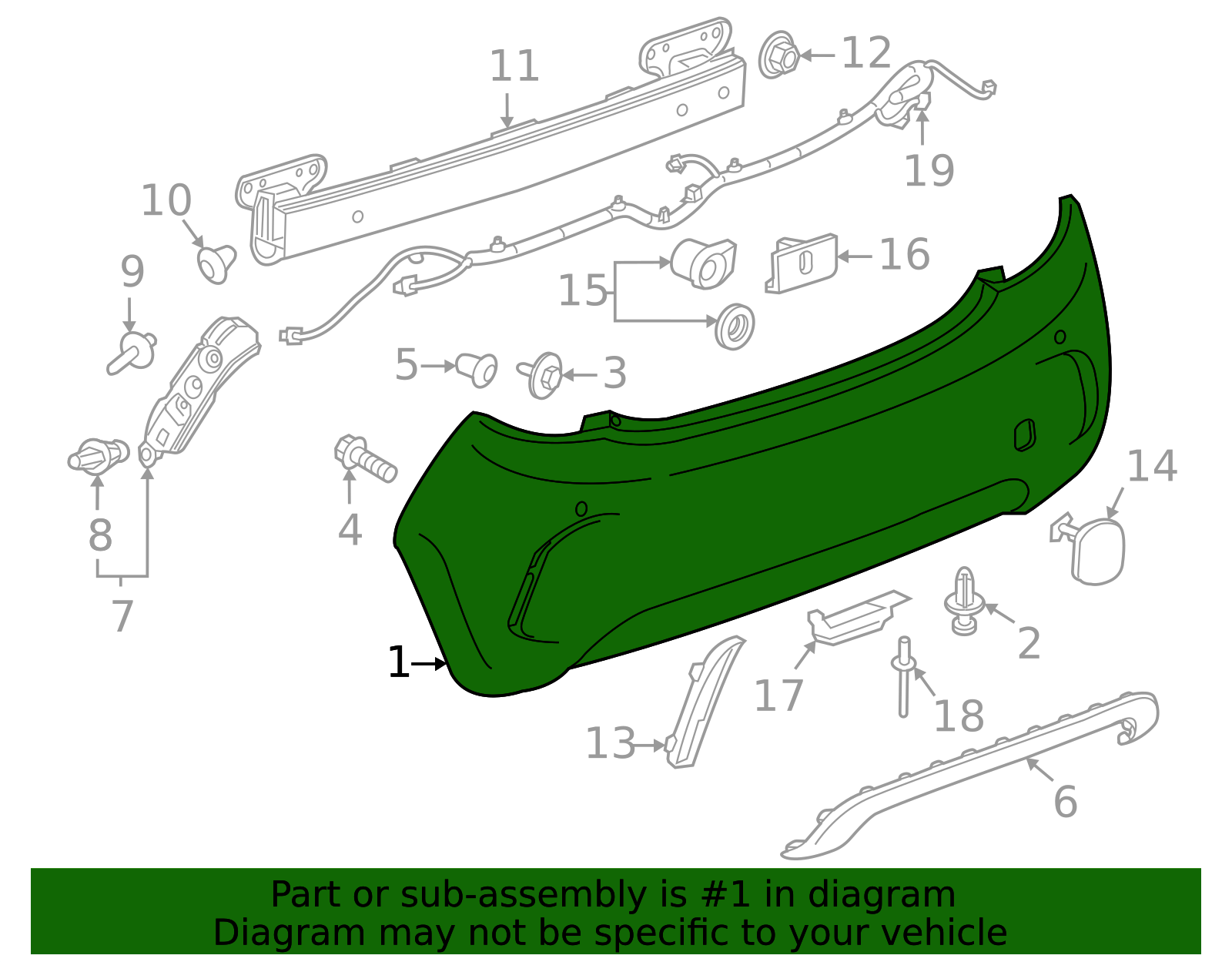 2016-2022 Chevrolet Spark Rear Bumper Fascia 42625940 GM ...
