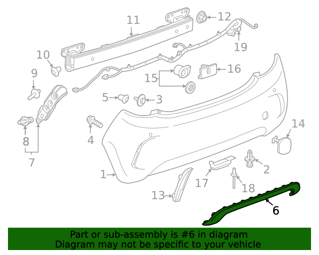2017-2022 Chevrolet Spark Rear Lower Bumper Cover 94550261 GM ...