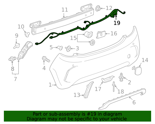 42519310 - Rear Object Alarm Sensor Wiring Harness 2019-2022 Chevrolet ...