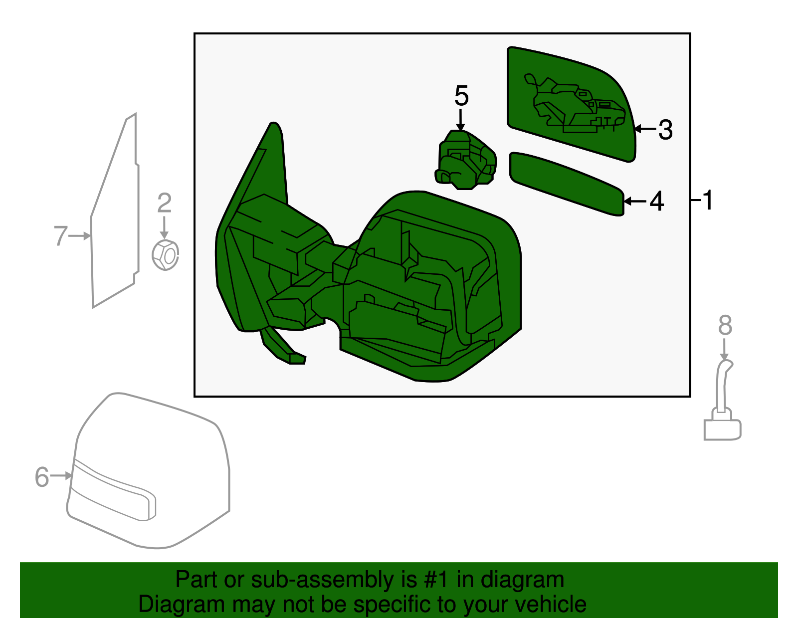 2016-2022 Nissan Mirror Assembly 96301-9FT0E | Sullivan Brothers Nissan