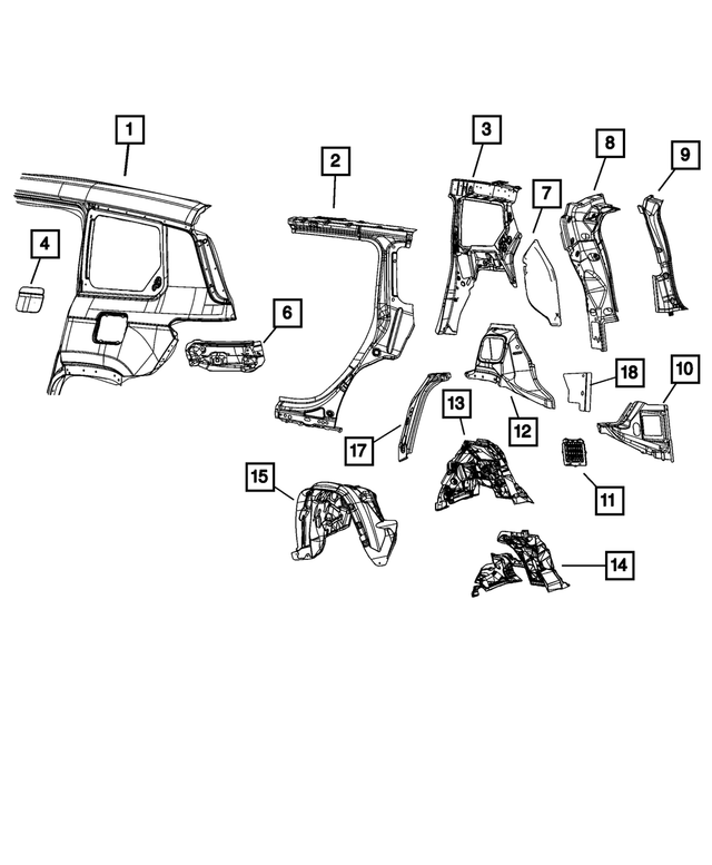 Mopar Wheel House Extension, Left 68458263AA | Auto Parts