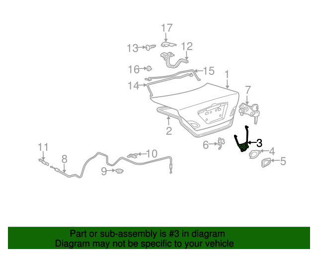 64610-AC040 - Lock Assembly - 2001-2004 Toyota Avalon | OEM Genuine ...