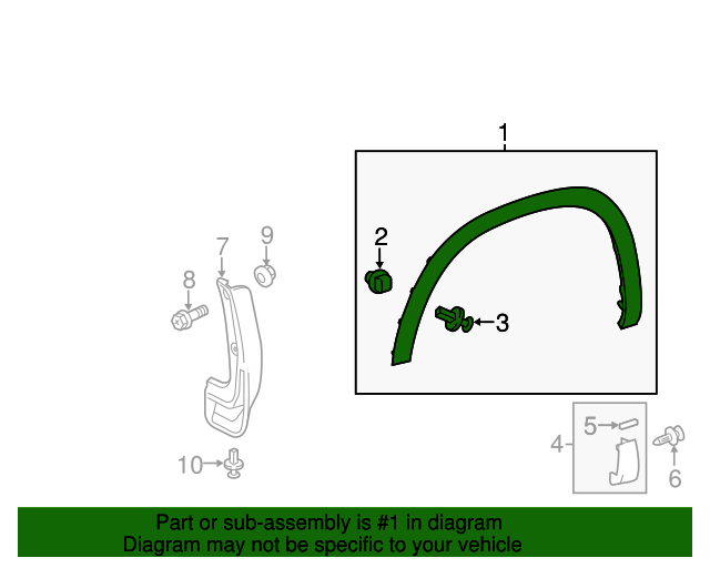 2014-2019 Toyota Highlander Wheel Opening Molding 75085-0E010 | OEM ...