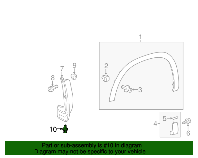 2012-2023 Toyota Wheel Opening Molding Clip 75867-06030 | Toyota Parts
