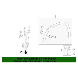 75867-06030 - Wheel Opening Molding Clip 2012-2024 Toyota | Longo ...