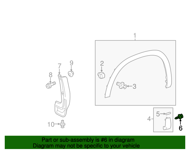 75867-06030 - Wheel Opening Molding Clip 2012-2023 Toyota | Longo ...