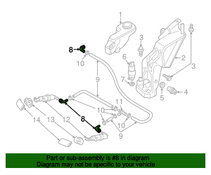 2000-2015 Audi Headlight Washer Hose Connector 1J0-955-875-C | OEM ...