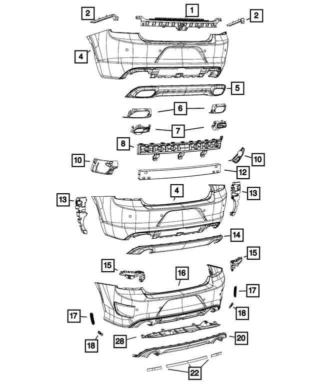 2015-2023 Dodge Charger Rear Valance 68225383AB | Mopar eStore