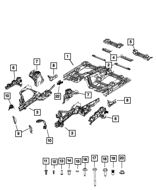 2021-2024 Jeep Frame Rail Bracket, Left 68430843ac | TascaParts.com