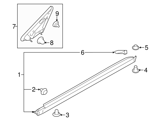 2015-2019 Subaru Pillar Molding 65250AL11A | Subaru Parts For You
