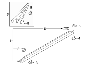 2015-2019 Subaru Outback Rocker Molding 91112AL57A | Subaru Parts Central