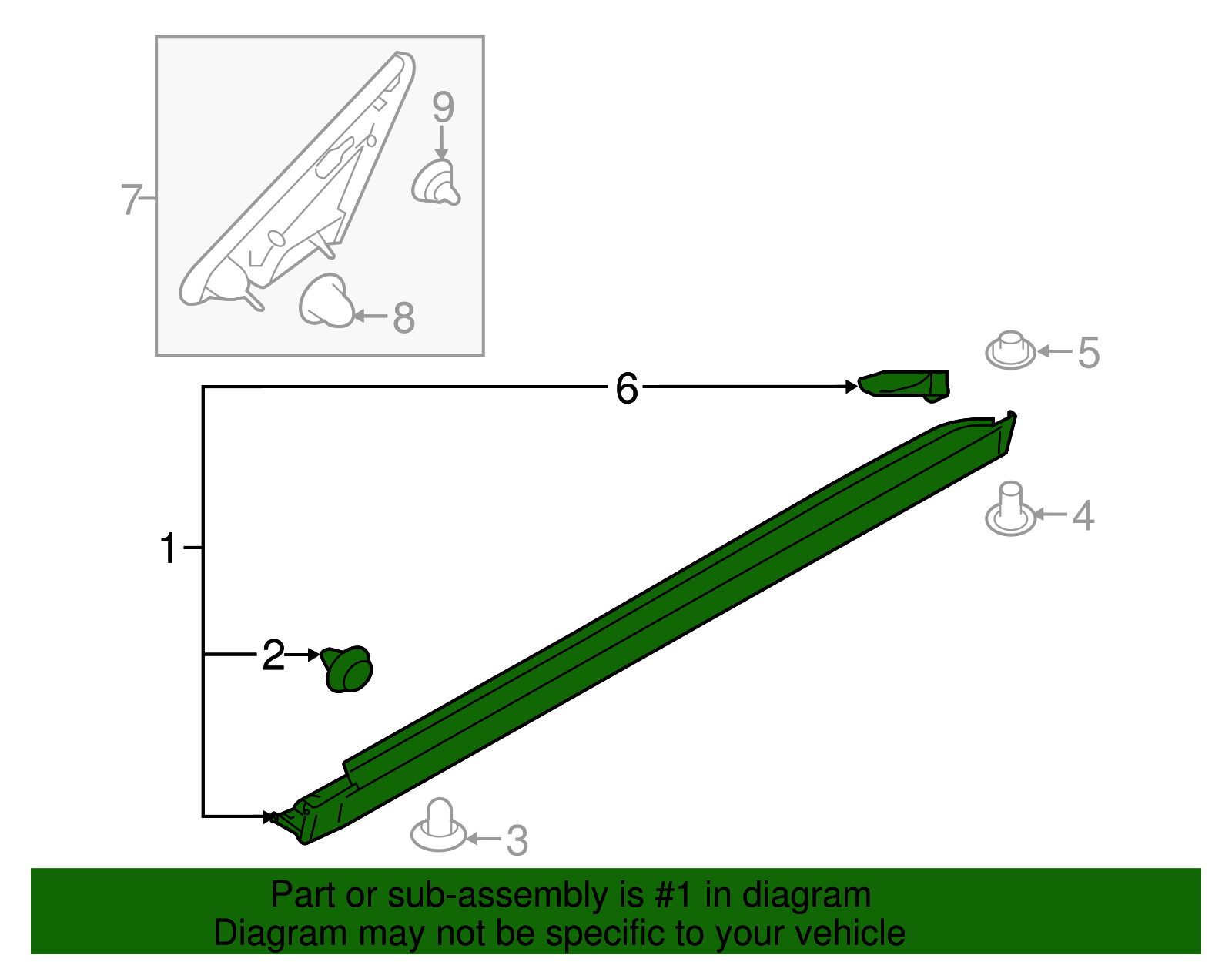 2015-2019 Subaru Outback Rocker Molding 91112AL57A | OEM Parts Online