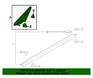 2015-2019 Subaru Pillar Molding 65250AL11A | Subaru Parts For You