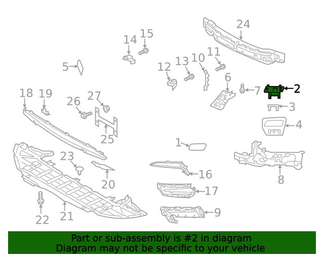 31383233 - Headlight Washer Cover Bracket 2017-2022 Volvo ...