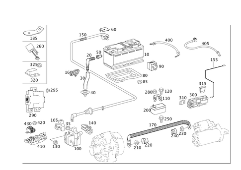 Battery, Starter/Alternator Cable for 2009 Mercedes-Benz ML320 | Buy ...