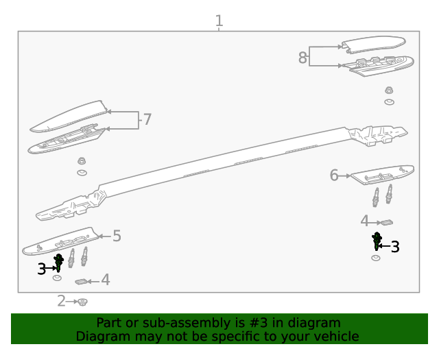 2019-2024 Toyota Roof Luggage Carrier Side Rail Clip 63451-0R080 ...