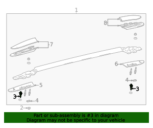 63451-0R080 - Roof Luggage Carrier Side Rail Clip 2021-2023 Toyota ...