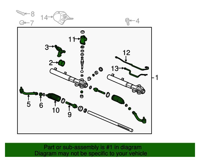 57700-0W100 - Steering Gear 2011-2013 Kia Sorento | Kia.Parts Store