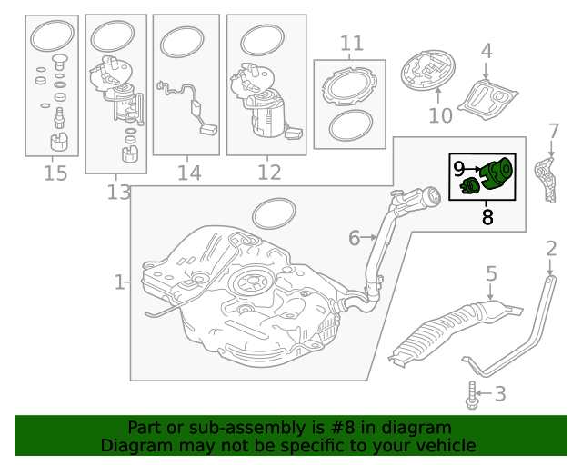 17060-T20-A00 - Capless Unit Fuel - Honda Factory Parts