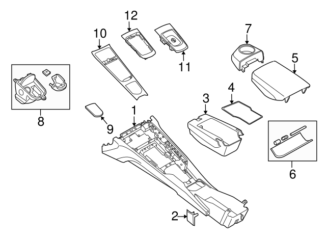 Genuine Porsche 970-553-325-02-N12 |Console Lid | FREE Shipping on Most ...