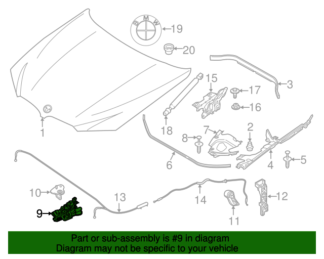 51237485957 - 2018-2023 BMW Hood Latch (51-23-7-485-957) | BMW of South ...