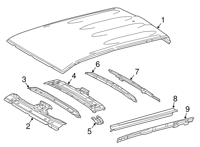 63111-04190 - Roof Panel - 2016-2019 Toyota Tacoma | OEM Genuine Toyota ...