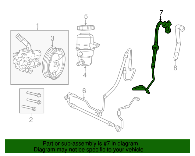 2011-2015 Mopar Power Steering Return Hose 52124635AH | TascaParts.com